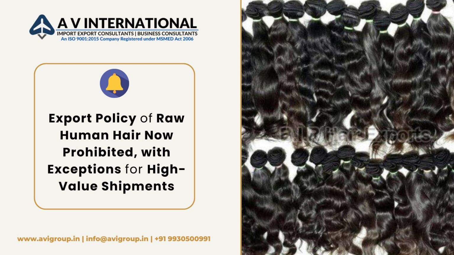 Raw Human Hair Now Prohibited, Free for Shipments Above USD 65/KG